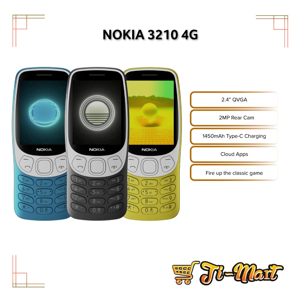 [New Set] Nokia 3210 4G (Dual SIM | 2.4" Display | FM Radio) 1 Year Nokia Malaysia Warranty ...