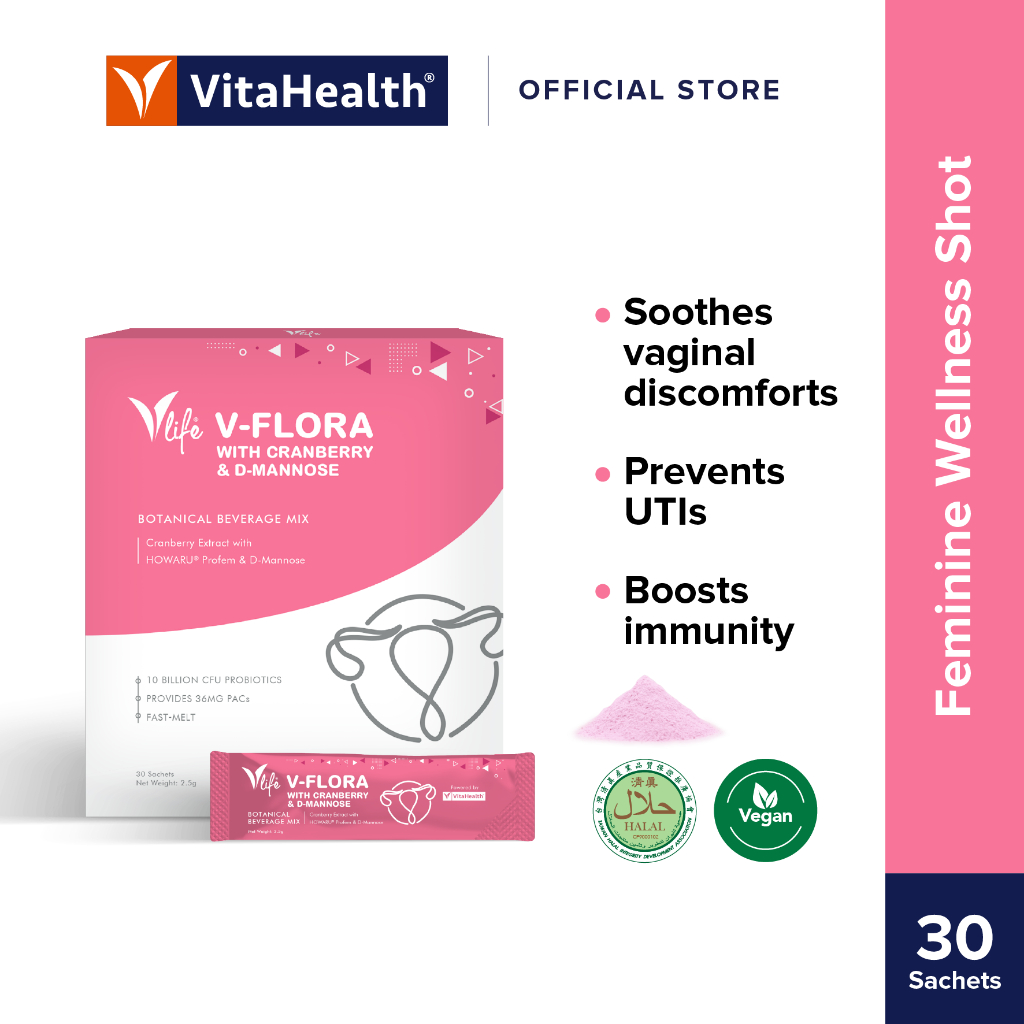 VLife™ V-Flora dengan Cranberry & D-Mannose 30's [Exp 2/2027] | Shopee Malaysia