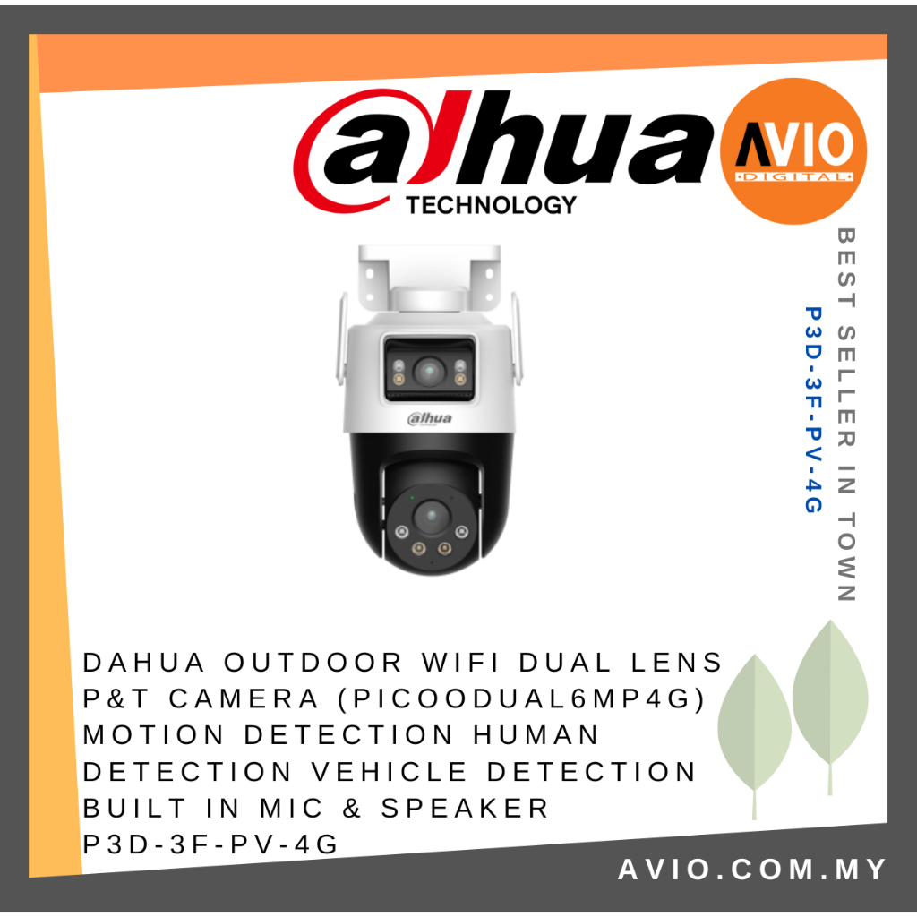 Dahua 3MP + 3MP Dual Lens Wifi Wireless Outdoor Pan Tilt PT CCTV Camera ...