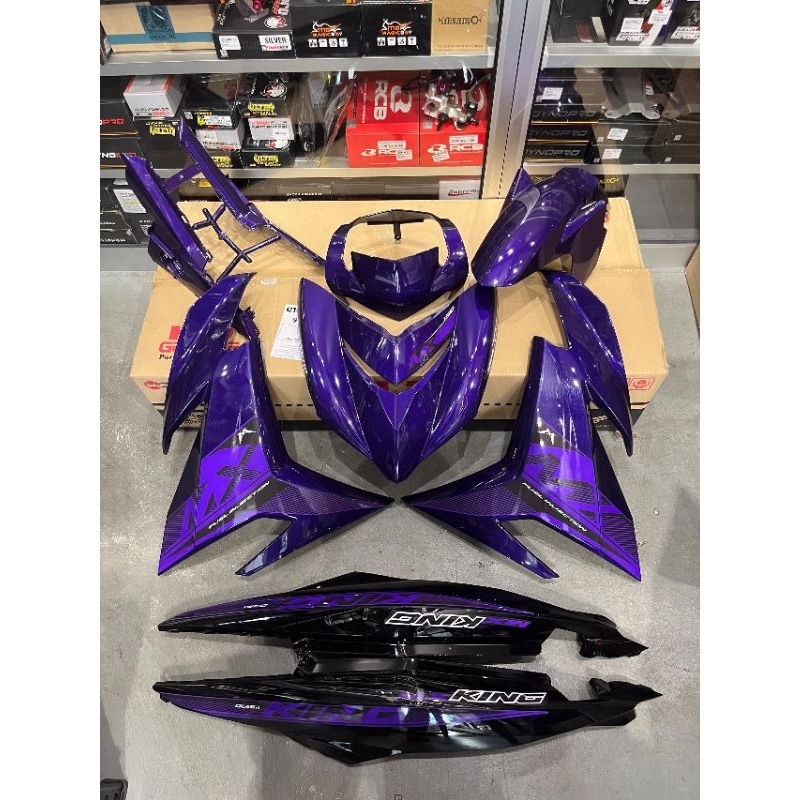 y15 V1 V2 MXKING PURPLE HITAM COVER SET TAMPAL SIAP STICKER | Shopee ...