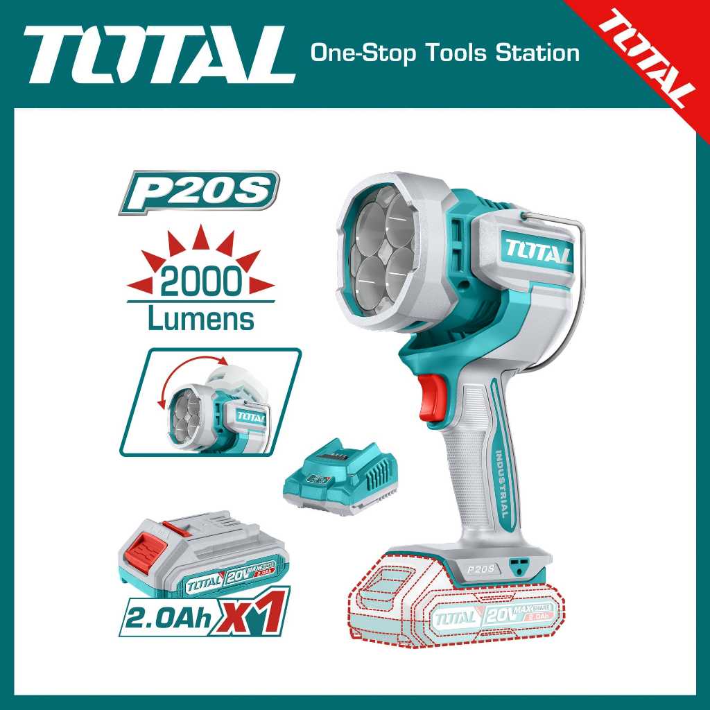TOTAL Cordless work lamp 20V TWLI20881 | Shopee Malaysia