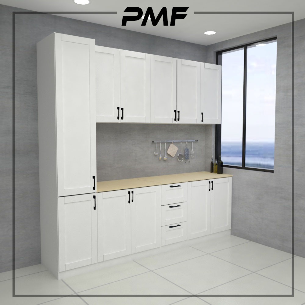 PMF Full Set Kitchen Cabinet/ Hanging Cabinet/ Almari Dapur/ Wall ...