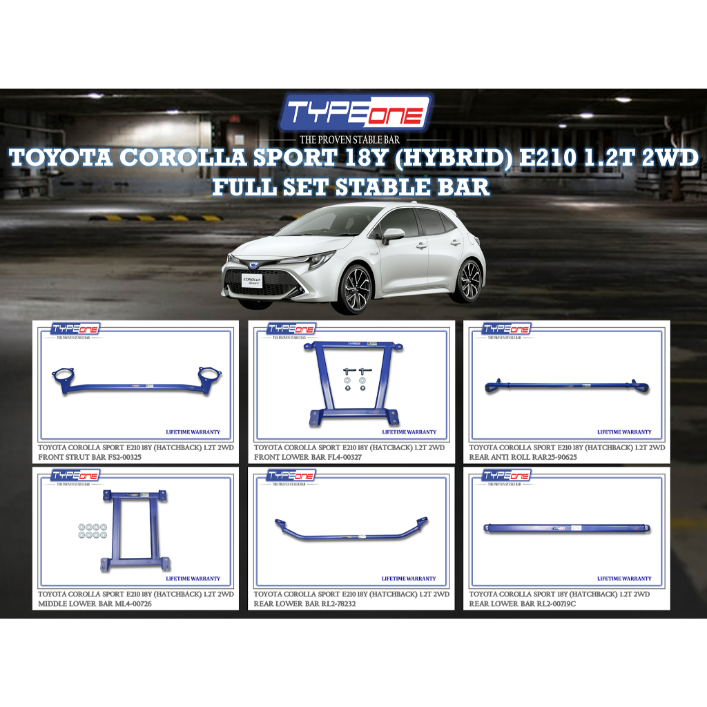 🔥READY STOCK🔥 TYPE ONE STABLE BAR - TOYOTA COROLLA SPORT E210 18Y ...