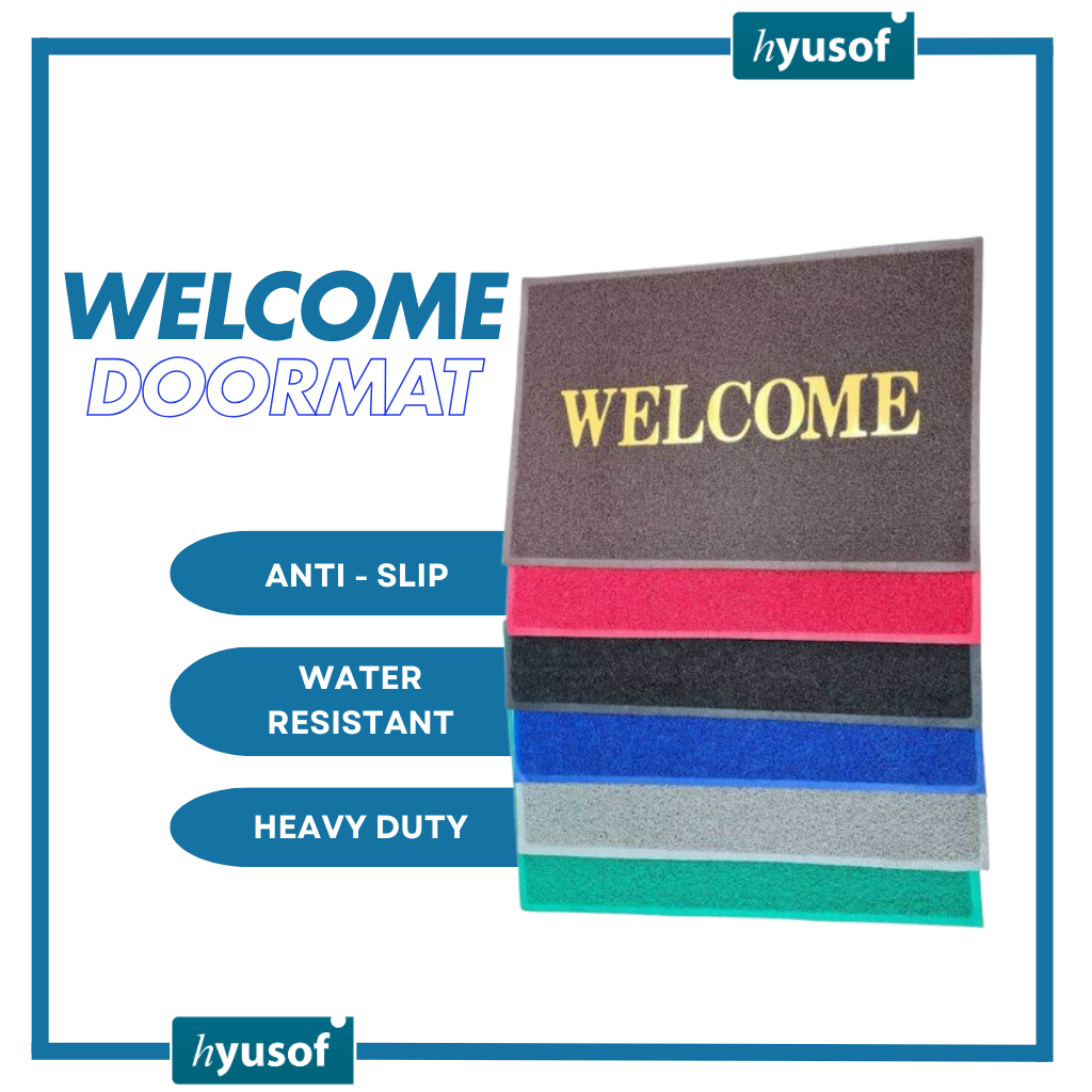 (TML) | 80cm x 120cm | Heavy Duty Door Mat | Welcome Rubber Cushmat ...
