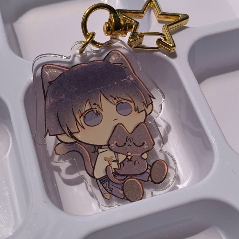 Scaramouche chibi cute keychain Genshin Impact fan made merchandise ...