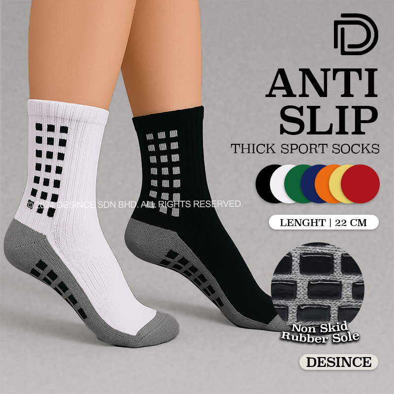 🇲🇾 DESINCE Anti Slip Socks Futsal Socks Stokin Football Soccer Thick ...