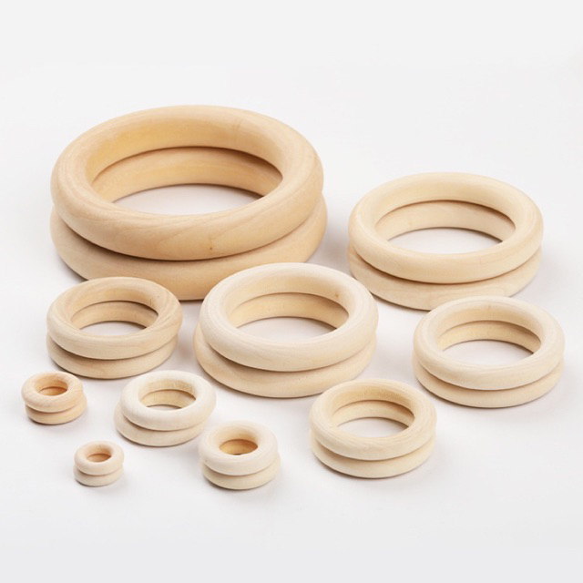 Natural Original Wood Hanging RIngs Keychain Handbags DIY Local Ready ...