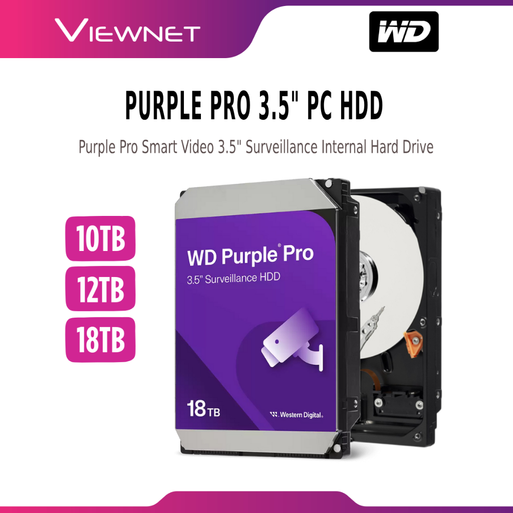 WD WESTERN DIGITAL INT HDD PURPLE PRO 3.5" SURVEILLANCE HDD CCTV SMART ...