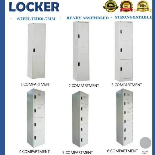 1,2,3,4,5,6 COMPARTMENT LOCKER STEEL CABINET | RAK SIMPANAN |( FREE ...