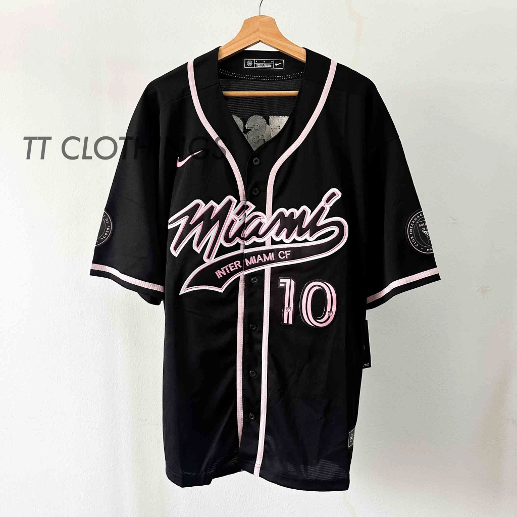 Baseball MLB x NFL Collab Jersey Special Miami Messi Pink Black ...