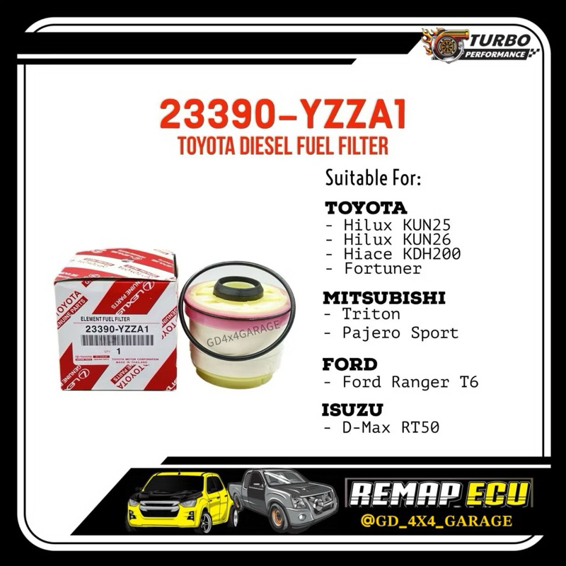 Original Toyota Diesel Fuel Filter Hilux Vigo KUN25 KUN26 Hiace KDH200 ...