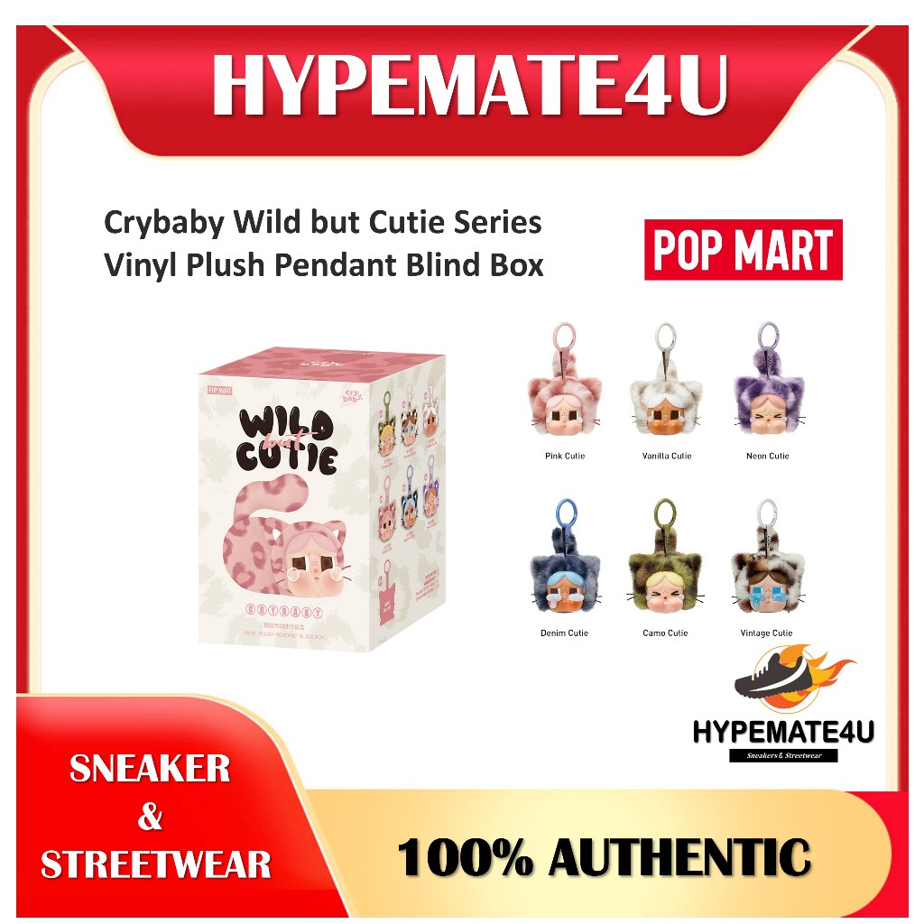 [Ready Stock] Pop Mart Crybaby Wild but Cutie Series Vinyl Plush Pendant Blind Box(Single/Whole ...