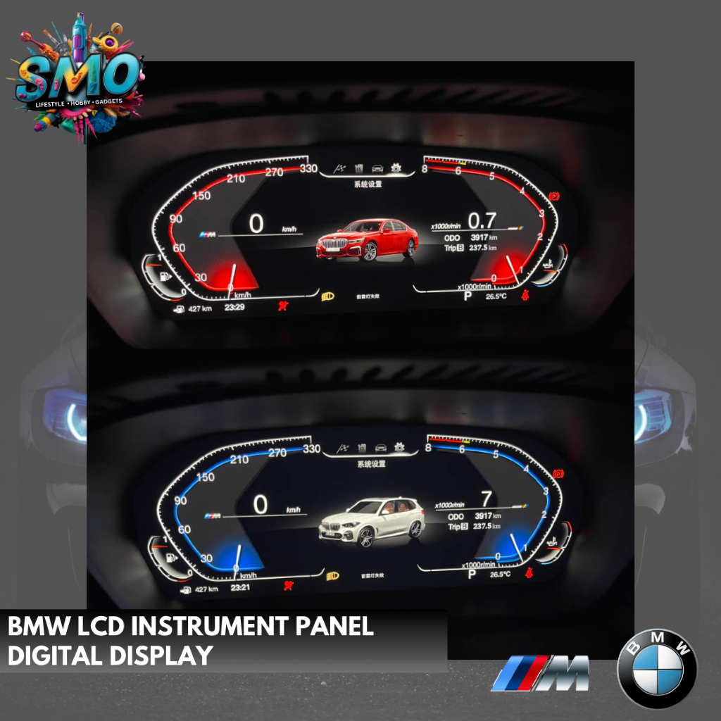 BMW Full LCD Instrument Panel Digital Cluster Speed Meter Dashboard Car ...