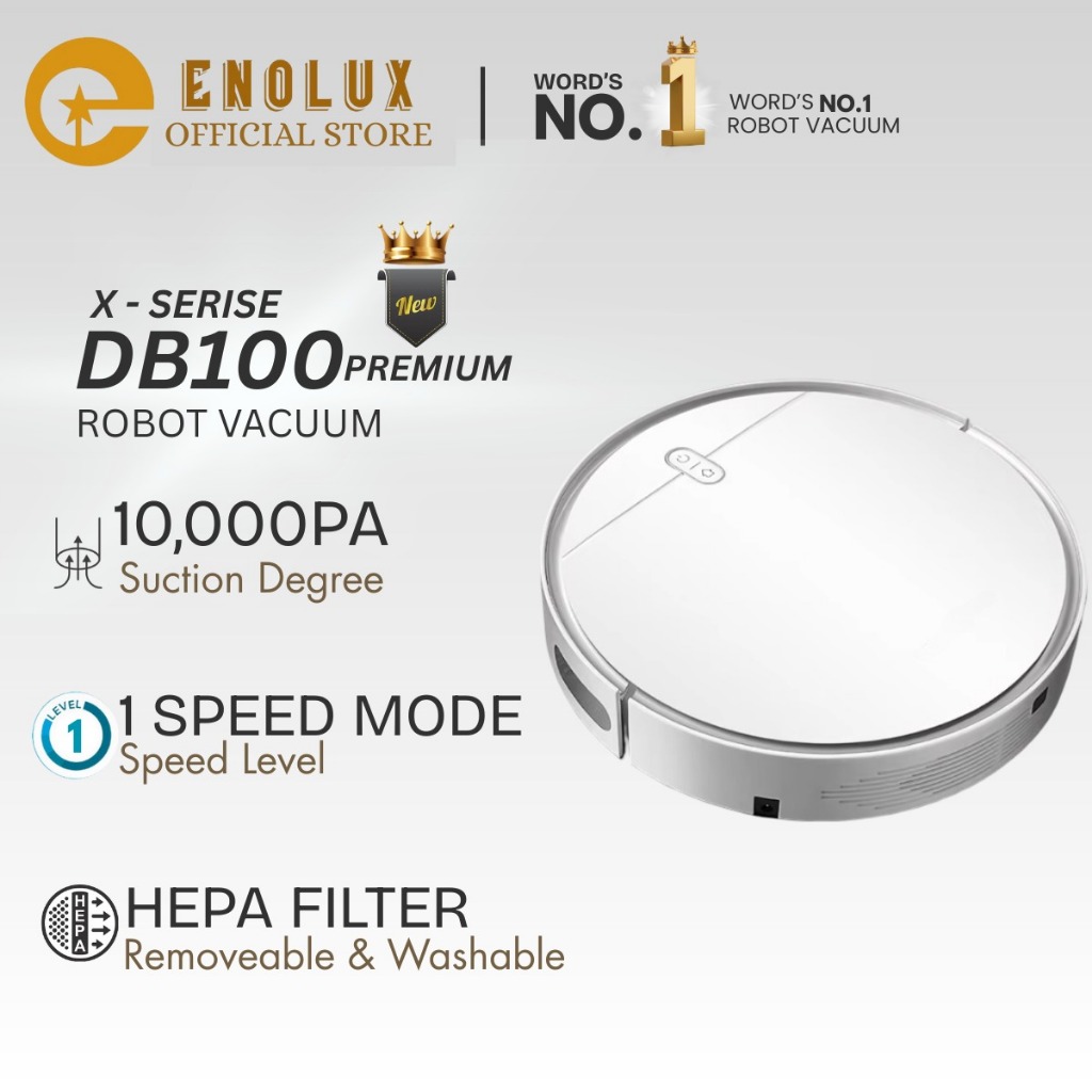 Enolux Robot Vacuum DB100 LDS laser navigation system/3D obstacle avoidance/13000Pa powerful fan ...