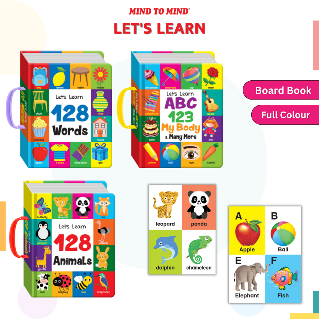 Let's Learn Small Board Book | Words | Animals | My Body | - Children ...