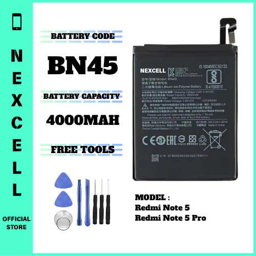 NEXCELL Bateri Serasi untuk BN45 Battery Bateri Xiaomi Redmi Note 5 ...