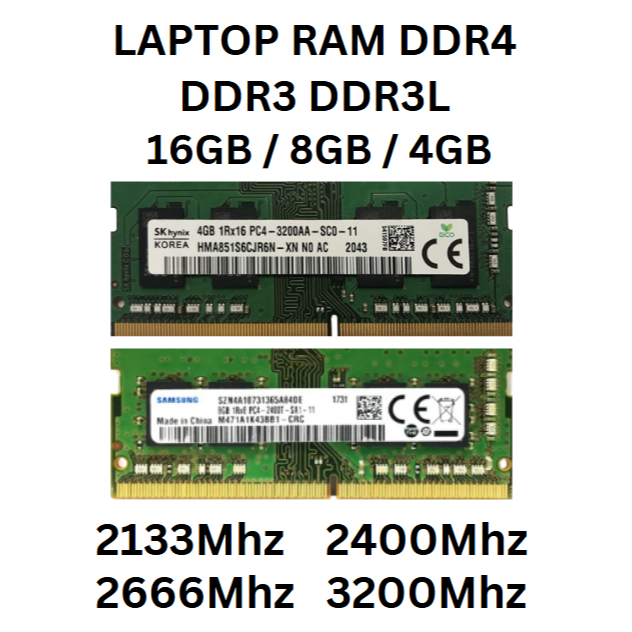 Laptop Ram / Sodium Ram DDR4 DDR3 DDR3L 4GB 8GB 16GB | Shopee Malaysia