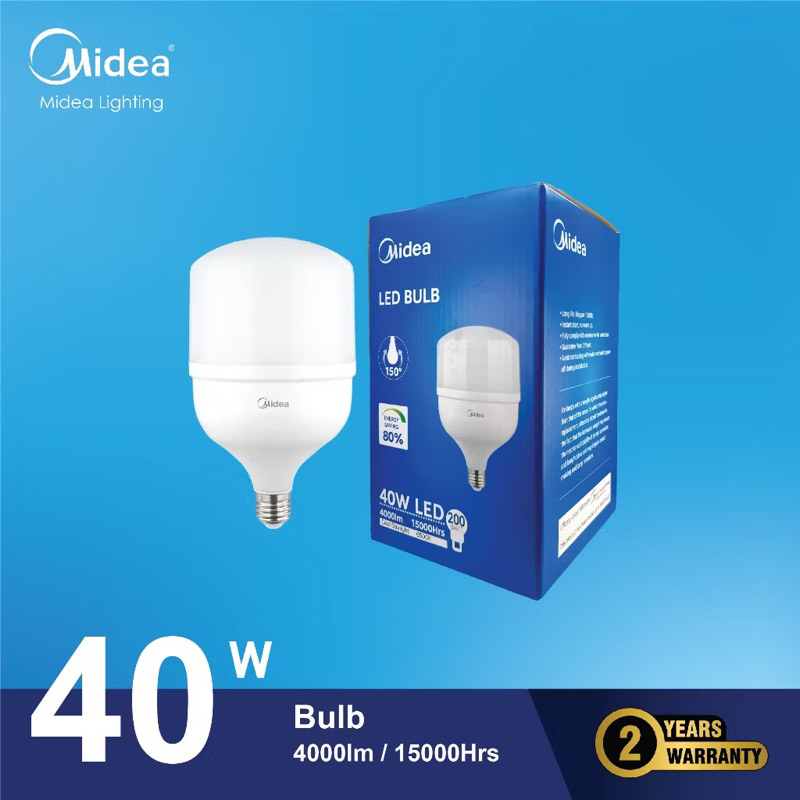 Midea Lighting T120 High-Power Bulb E27 White 6500K Daylight (40W ...