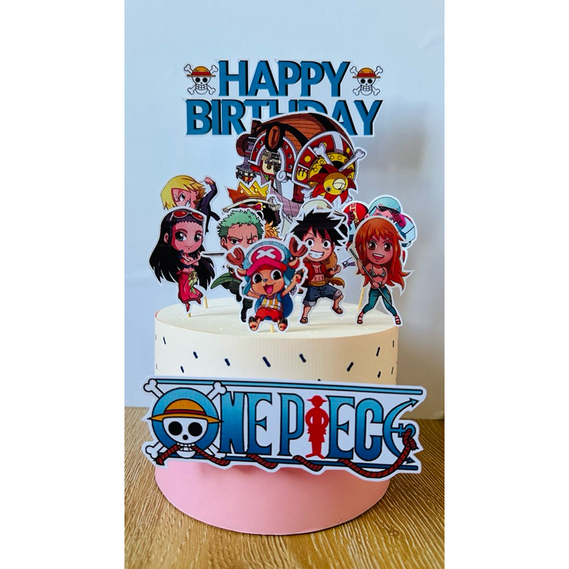 One Piece Luffy Anime Cake Topper set (NO DIY NEEDED) | Shopee Malaysia