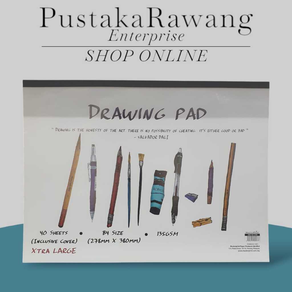 DRAWING PAD(MASTERPRINT)FLIP TOP OPEN(SIZE: B4 278MM X 380MM/BLANK ...