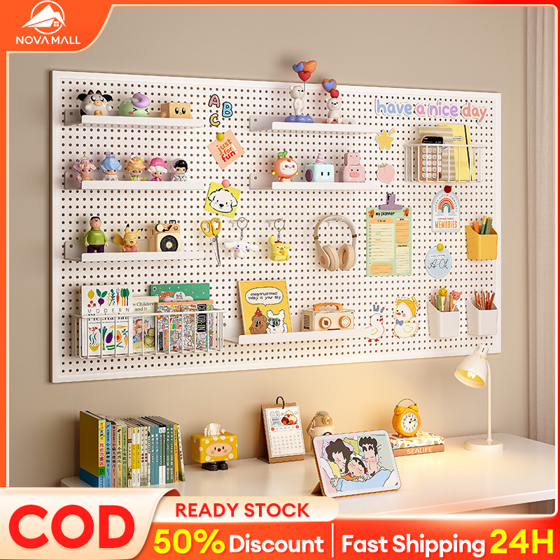 Hole Board Perforated Display Board Storage Shelf DIY Rack Wall Mounted ...