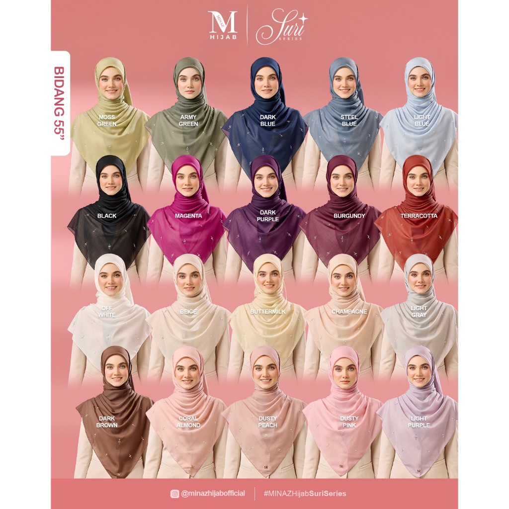 Minaz Hijab Suri Series Bidang 55/ Tudung Bawal Plain | Shopee Malaysia