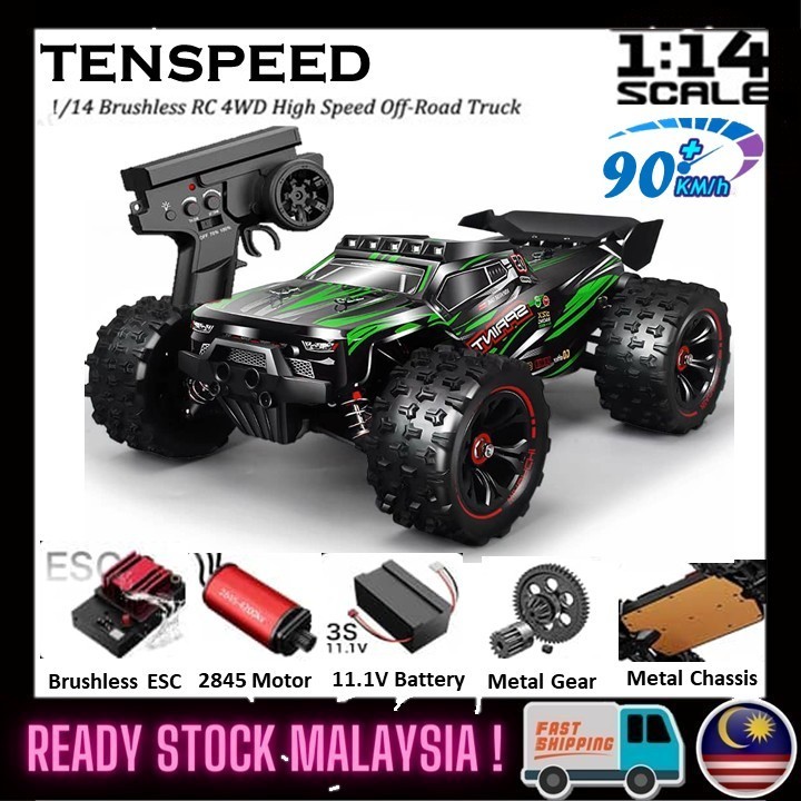 {NEW25} TENSPEED 1/14 RC Truck 90KM/H Brushless Motor High Speed Alloy ...