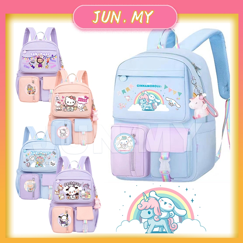 43cm Cinnamoroll Beg Sekolah Perempuan Kuromi School Bag Labubu Girls ...