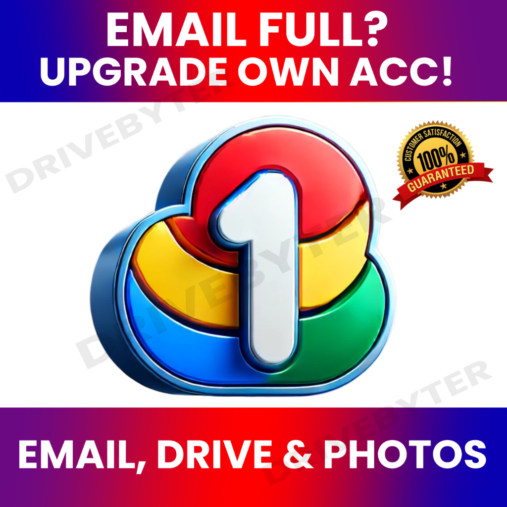 Gmail Storage Upgrade + GDrive + GPhotos | Yearly | 100GB, 200GB, 500GB ...