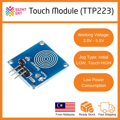 TTP223 / TTP223B Digital Capacitive Touch Sensor Module – Touch Switch for Arduino & DIY ...