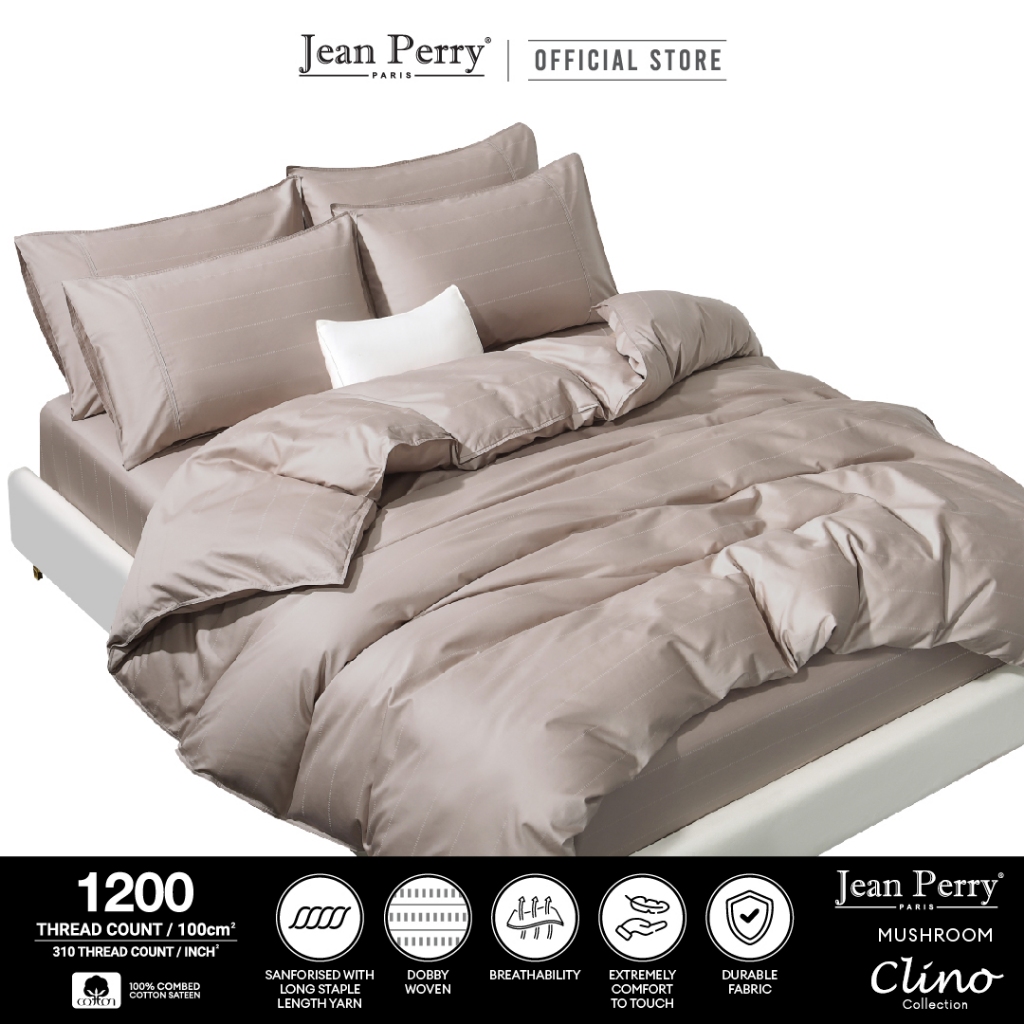Jean Perry Clino Quilt Cover Set (w/o Comforter)- 100% Combed Cotton ...