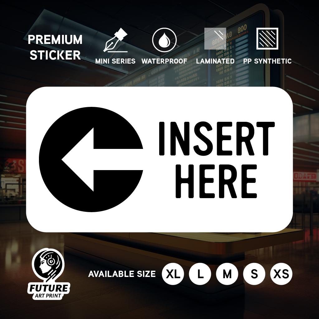 Insert Here. Direction Way Instruction Arrow. Sticker Label Sign ...