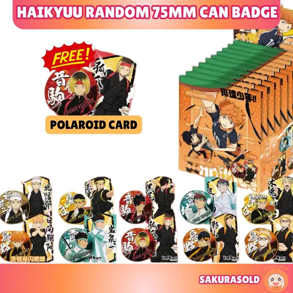 Haikyuu Can Badge 75mm Haikyuu Card Haikyuu! Pin Badge Anime Hinata ...