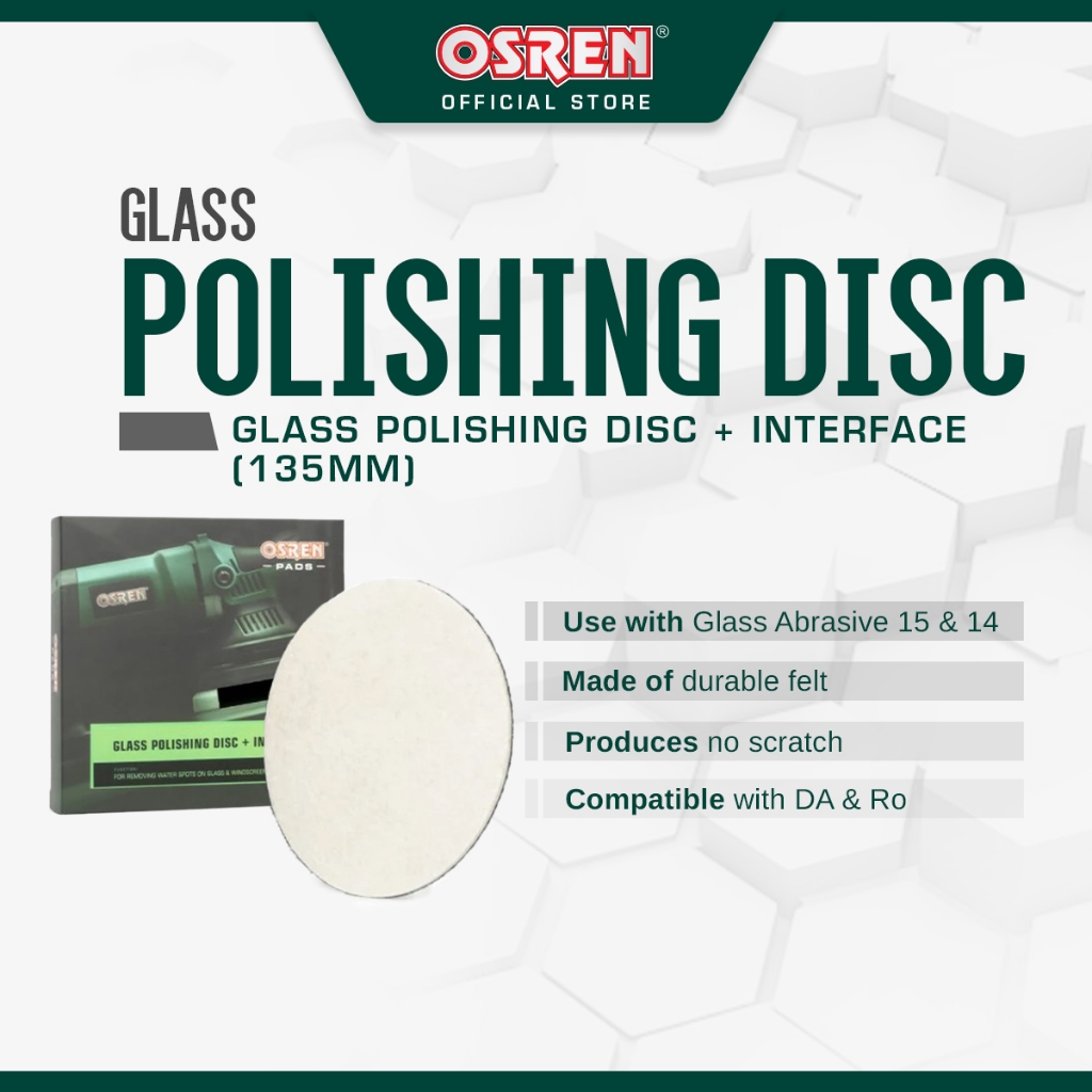 OSREN Glass Polishing Disc With Interface (5") - Glass Polishing Disc ...