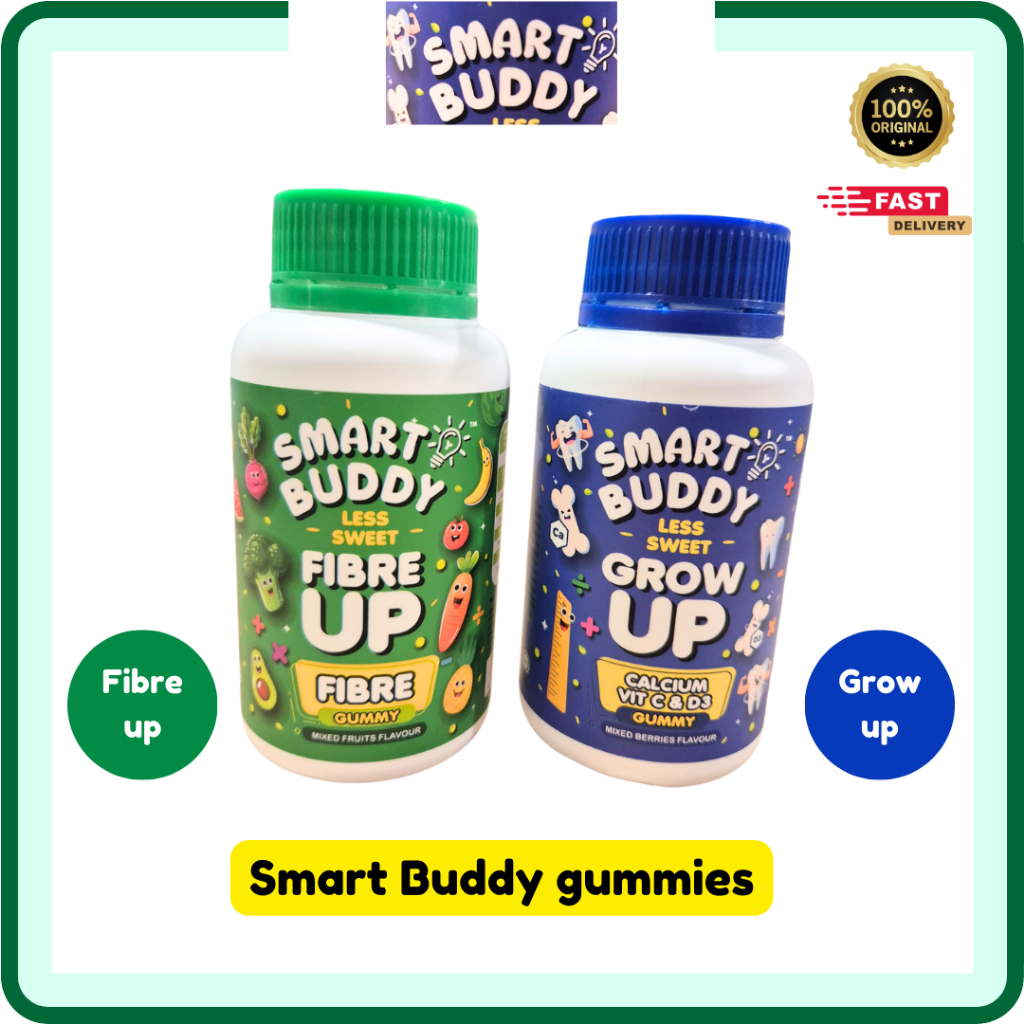 Smart Buddy gummy | Smart Buddy Fibre up | Smart Buddy Grow Up | 120g | EXP: 01/27 | Kids ...