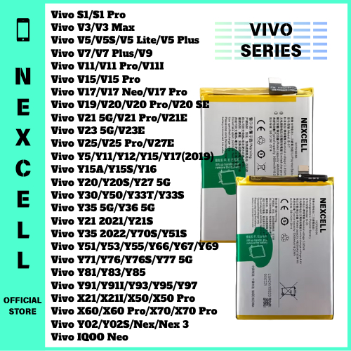 NEXCELL Bateri untuk Vivo S1 Pro V3 Max V5 Lite Plus V5s V7 Plus V9 V11 ...