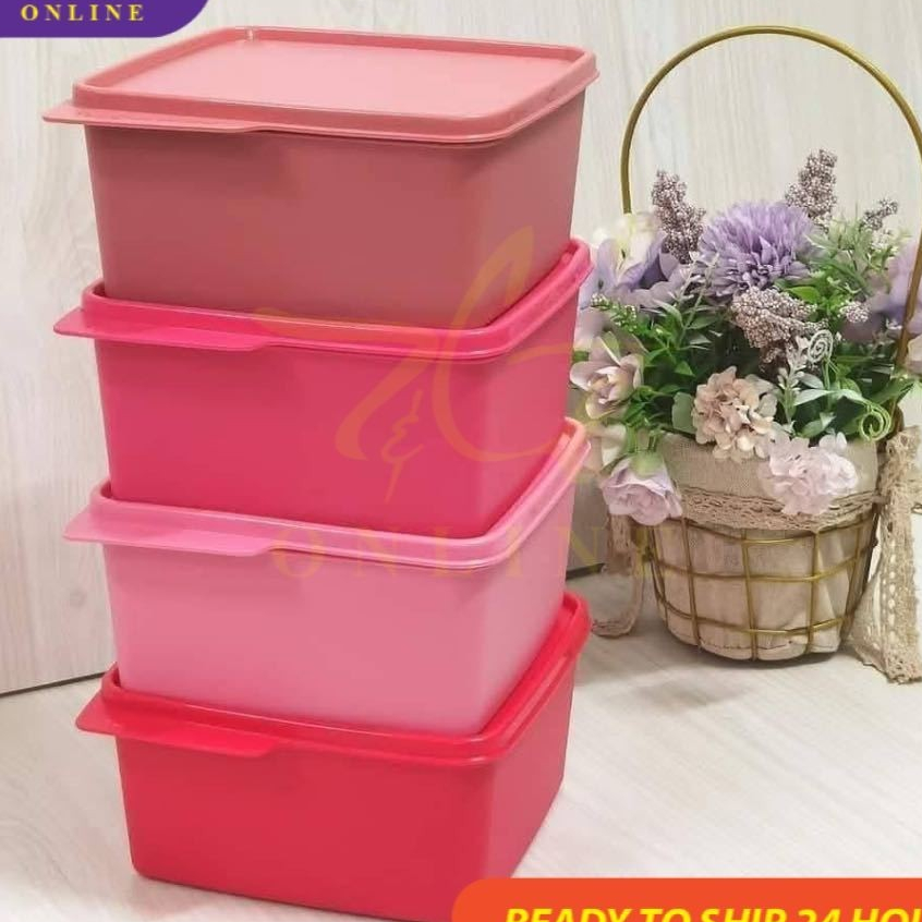 Tupperware 1.2L Snack & Stack Cozy Nest Large Serving Light Pink Red ...