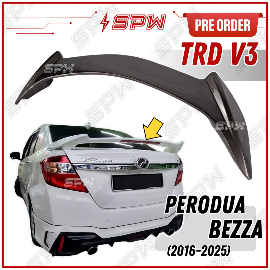 Perodua Bezza (2016-2025) TRD V3 Spoiler Rear Trunk Spoiler Lip ...