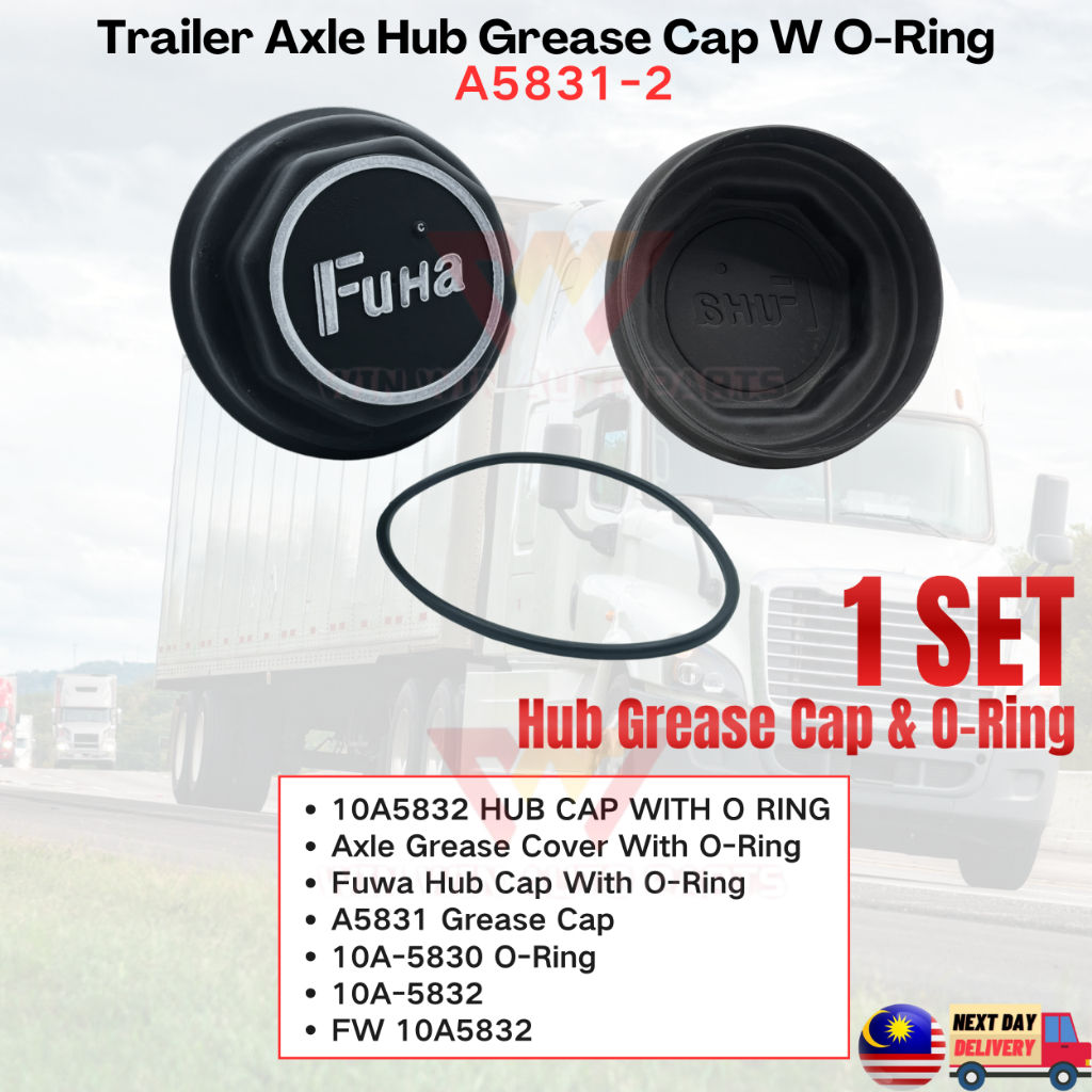 Trailer Fuwa Grease Cap Hub Cap With O-Ring (FW 10A5832) ; AXLE HUB ...