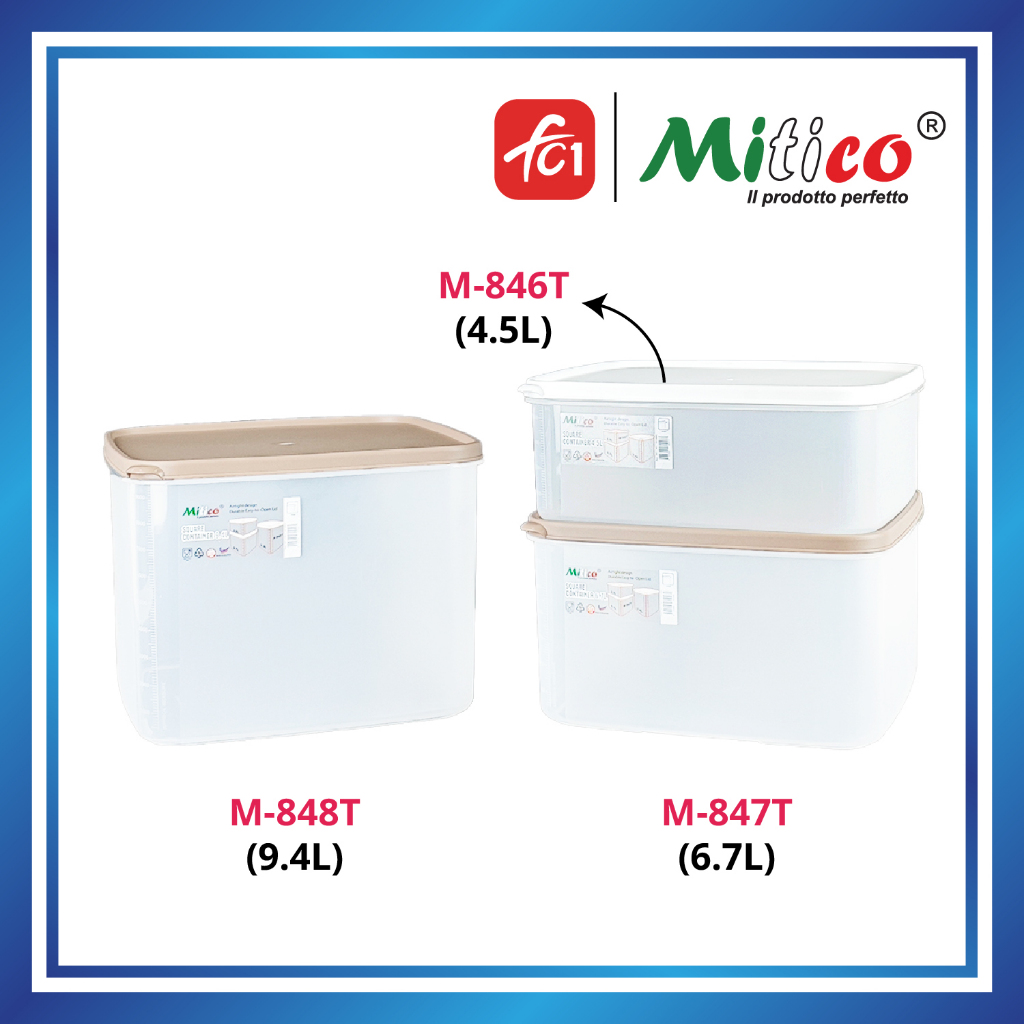 Mitico Premium Airtight Square Storage Stackable Container / Bekas ...