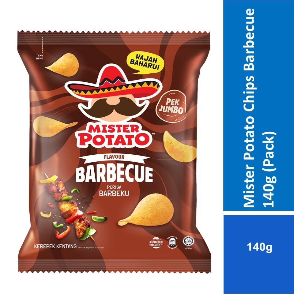Mister Potato Chips Barbecue 140g (Pack) | Shopee Malaysia