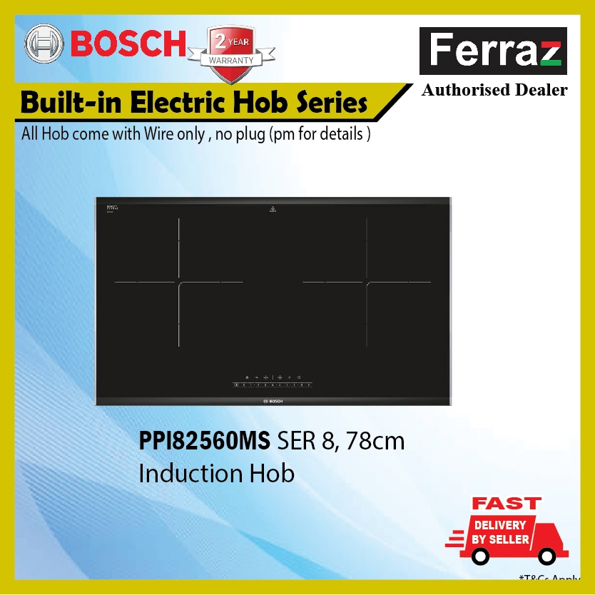 BOSCH PPI82560MS Series 8 Built In 2 Zones Induction Hob 78cm / BOSCH ...