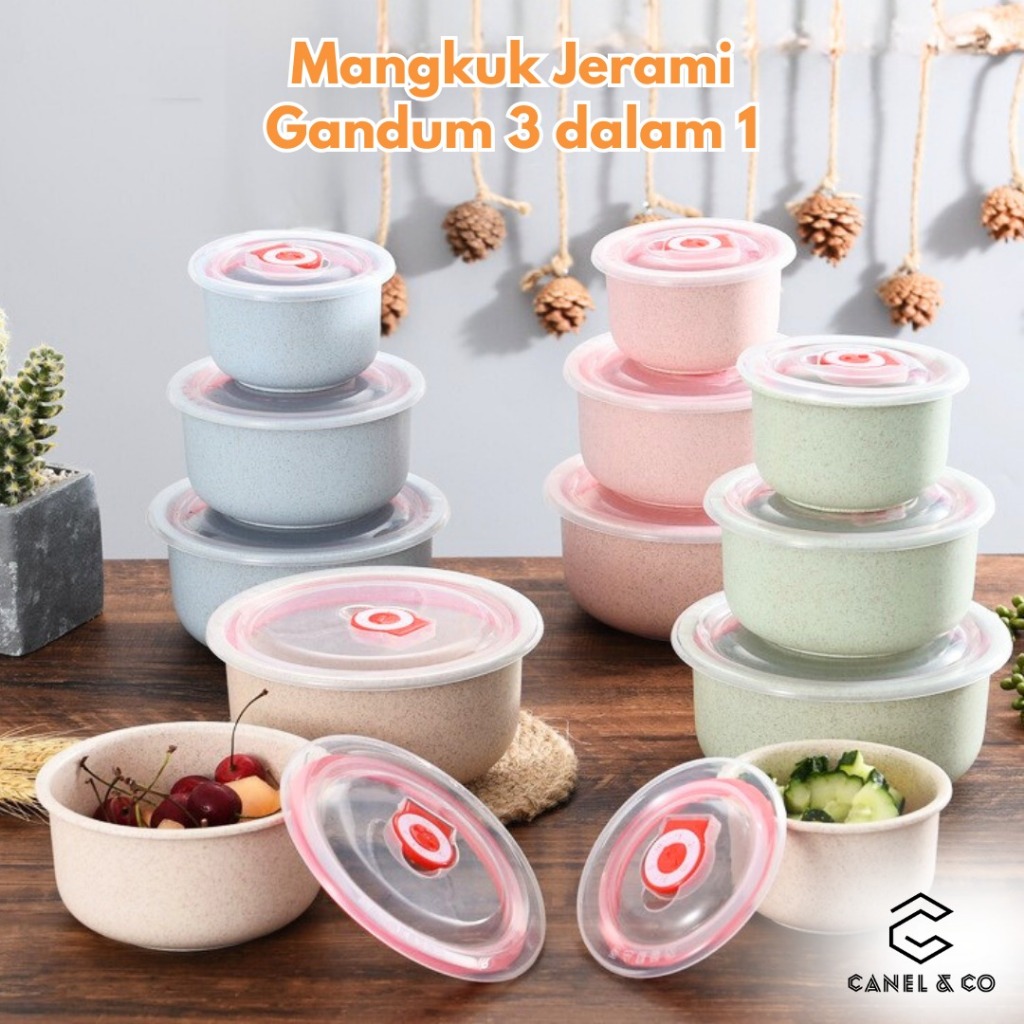 3 in 1 Set Snack Bowls Rice Bowls Wheat Straw Fiber Snack Bowls,Eco ...