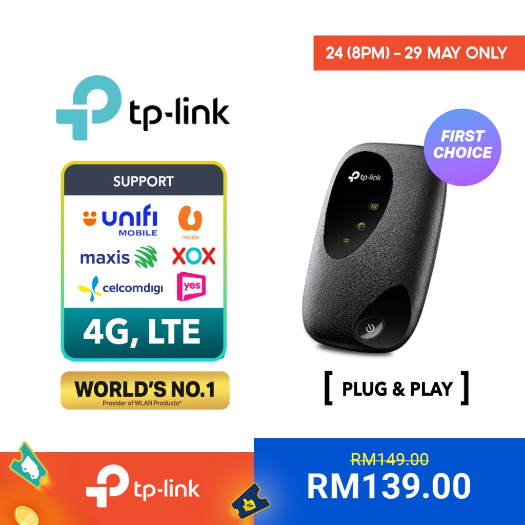 TP-LINK 4G LTE Wireless Portable MiFi Direct SIM WIFI Modem Router ...