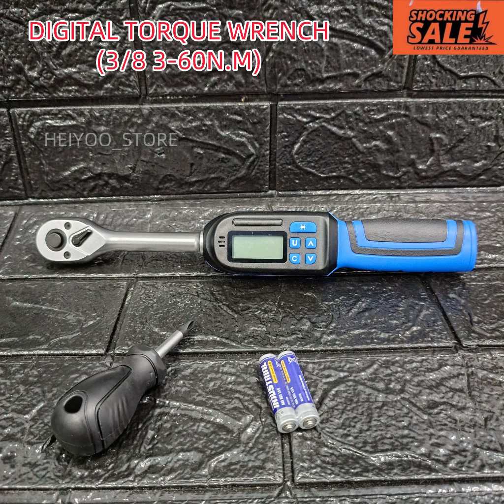 [3/8 3-60N.M]DIGITAL TORQUE WRENCH RATCHET TOOL FOR AUTOMOTIVE CAR LCD ...
