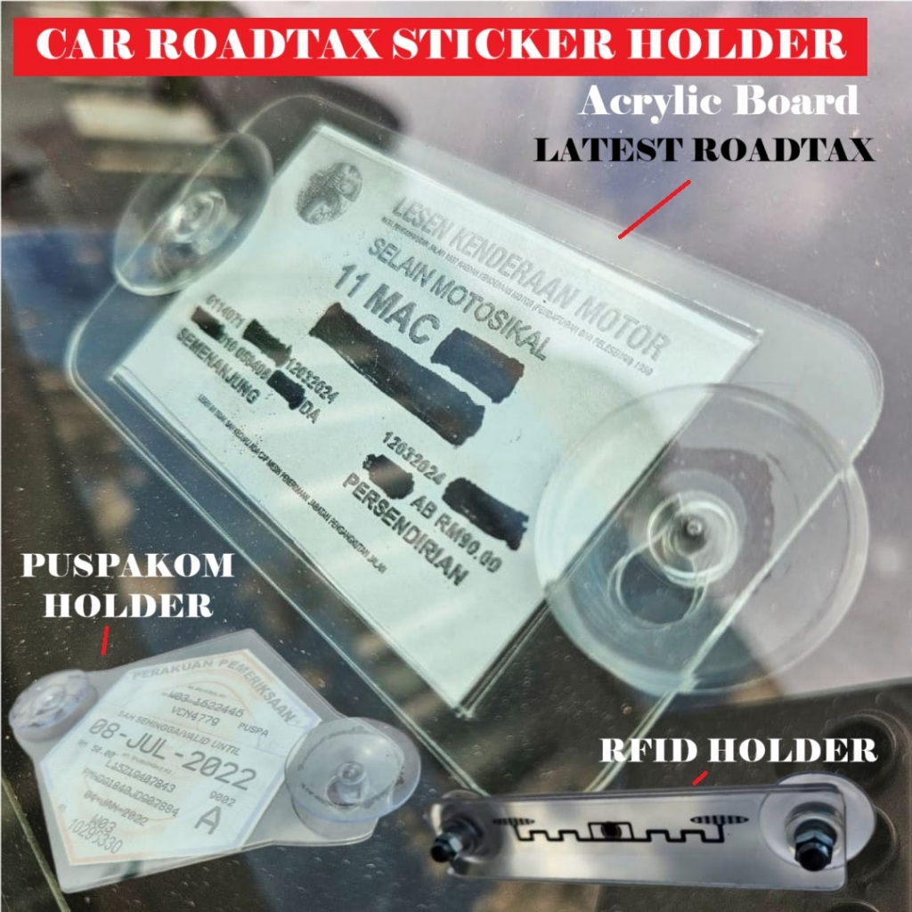 Car Roadtax Sticker Holder RFID TNG Tag Motorcycle Puspakom Holder ...