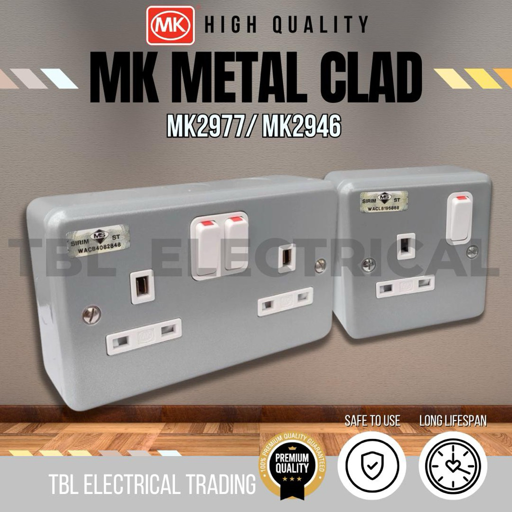 🔥READY STOCK🔥MK ELECTRICAL HEAVY DUTY 1G / 2G METAL CLAD SWITCH SOCKET ...