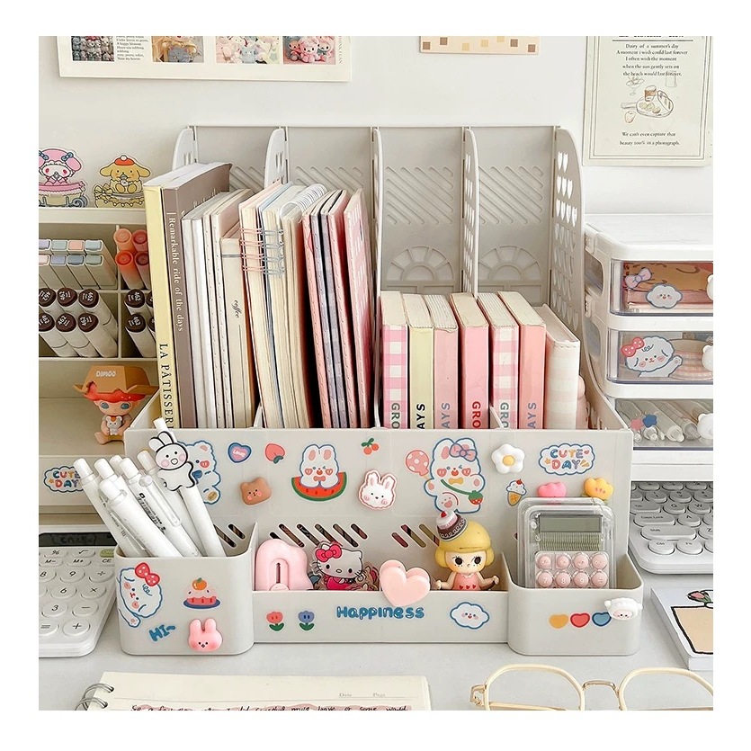 Desktop storage box Student office file basket Multi layer bookshelf ...