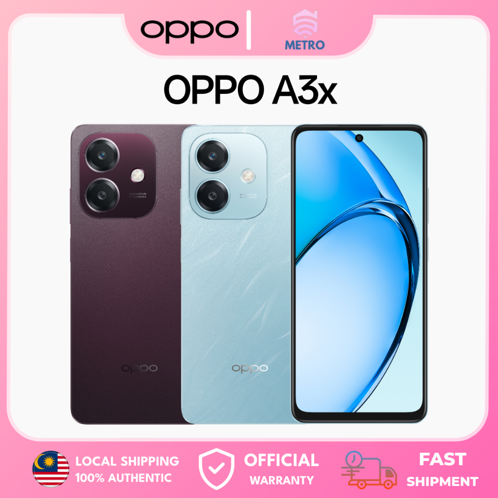OPPO A3x [MALAYSIA SET] ( 4GB RAM + 128GB ROM) | 1 Year Warranty Oppo ...