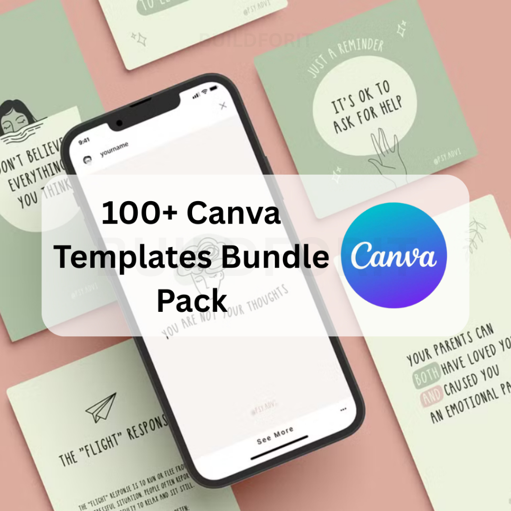 100 Canva Template Bundle Pack | Editable Canva Template | Fast ...